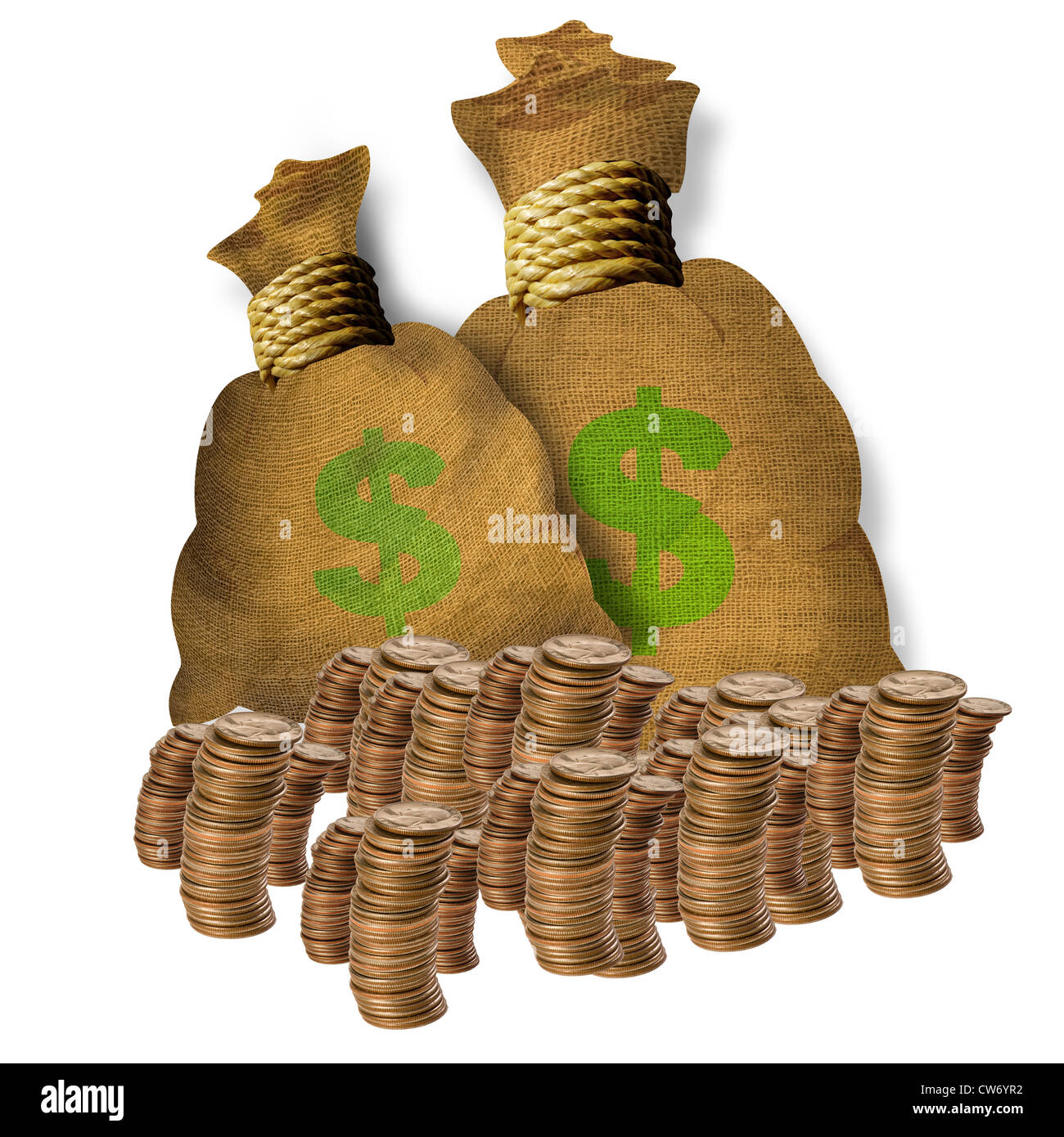 Bags of Money Stock Photo - Alamy