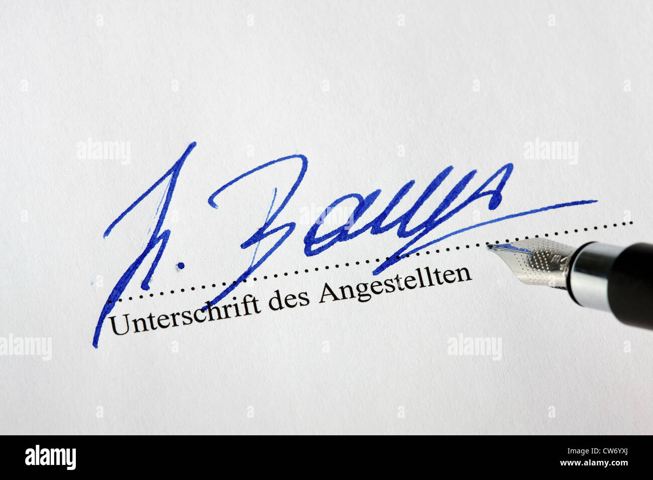 Signature of an employee under his new employment contract Stock Photo ...