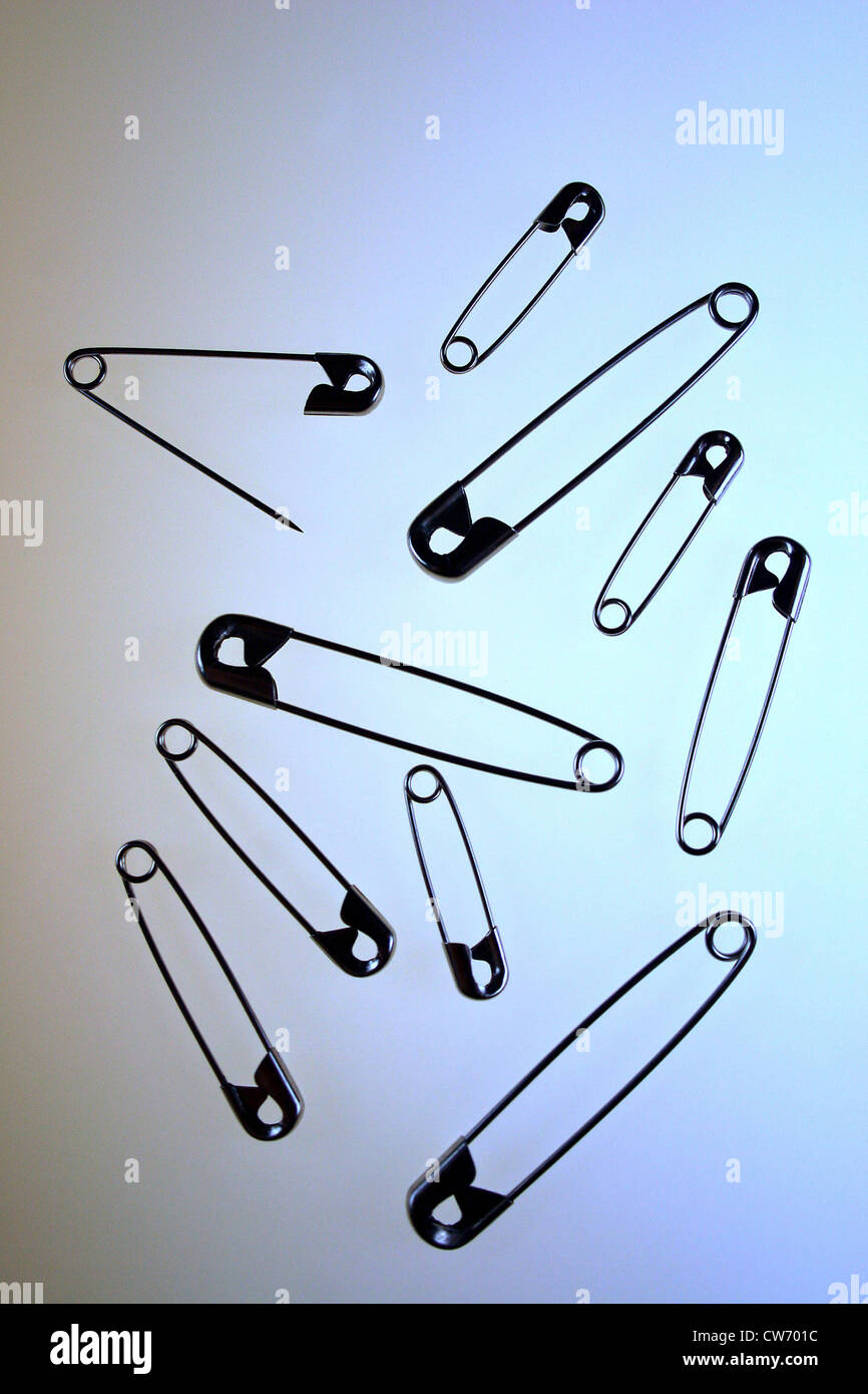 Safety pins top view hi-res stock photography and images - Alamy
