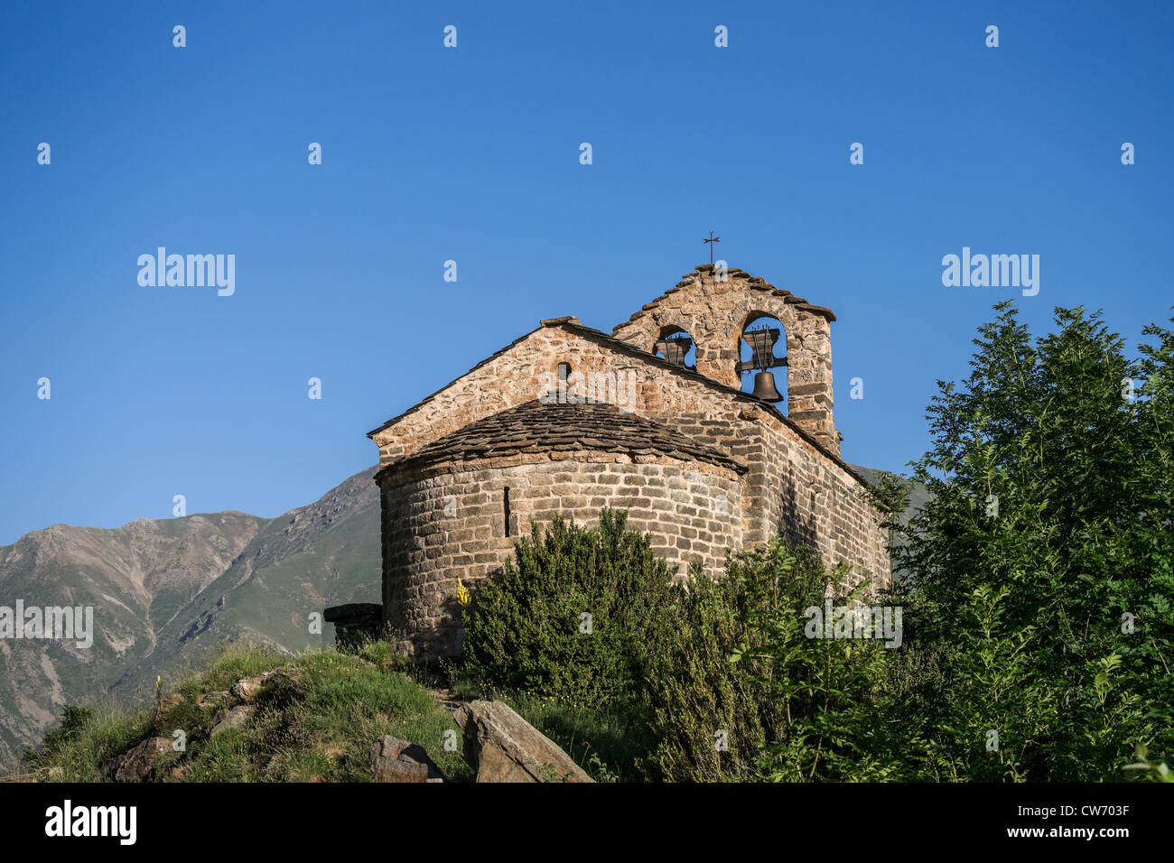 Hermitage Sant Quirc de Durro in Vall de Boí in Spain. Recognized as ...