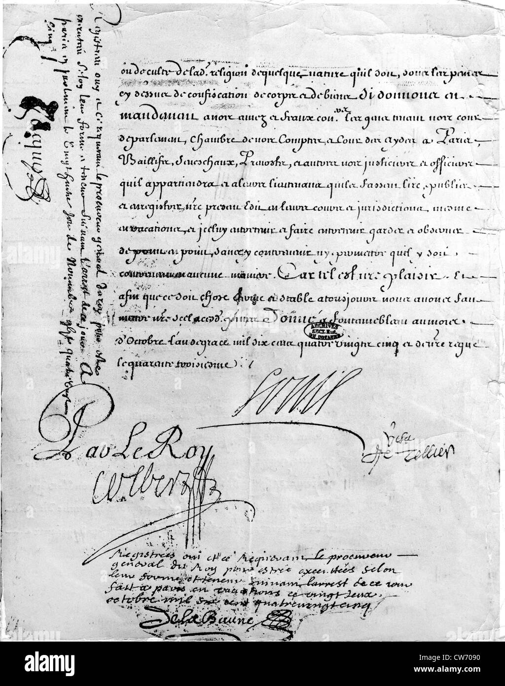 Fontainebleau: Revocation of the Edict of Nantes, 1685 Stock Photo - Alamy