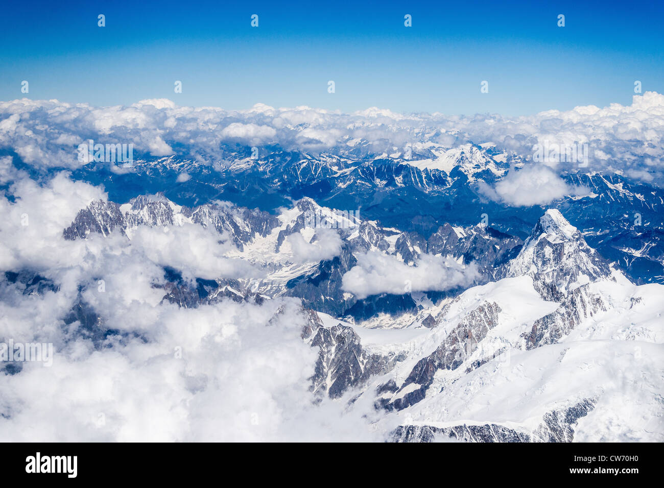 Swiss Alps viewed from airplane Stock Photo - Alamy