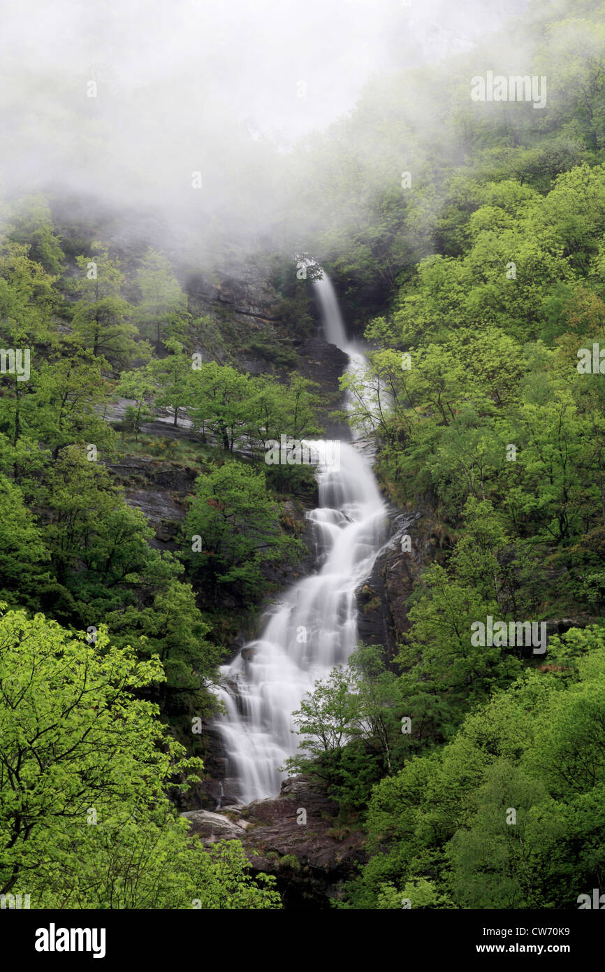 waterfall of Verzasca river, Valle Verzasca, Switzerland, Ticino Stock ...
