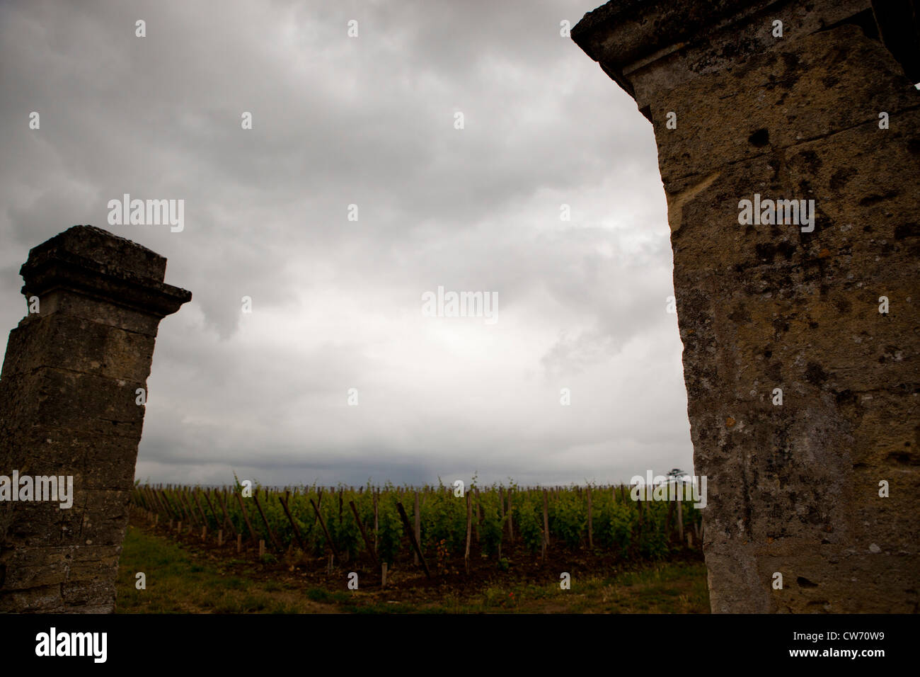 The Saint Emilion Monolithic Church taken from a lookout point in Saint ...