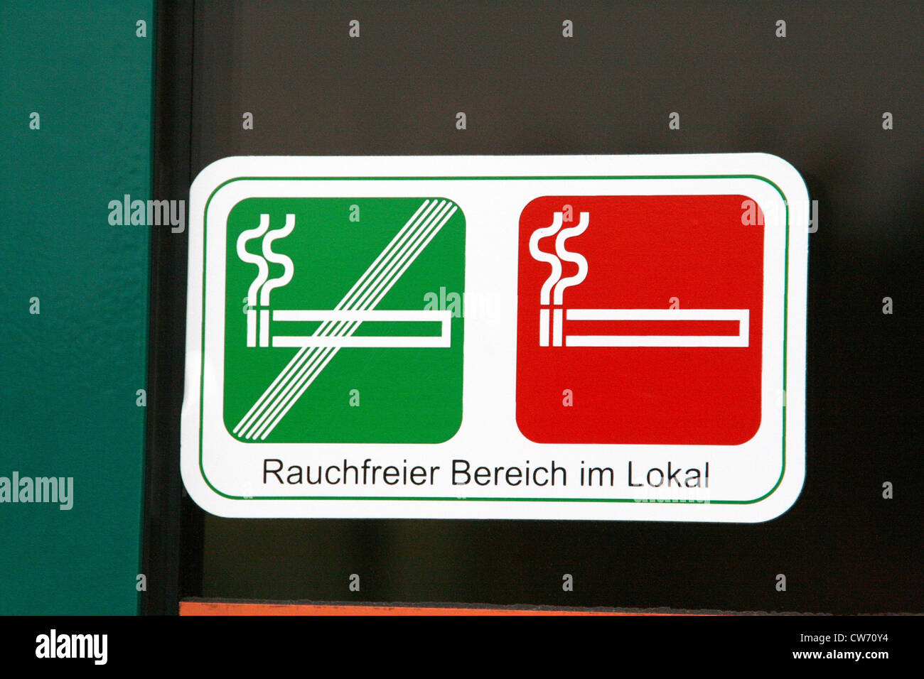 smoking area and smokefree area in a restaurant, Germany Stock Photo ...