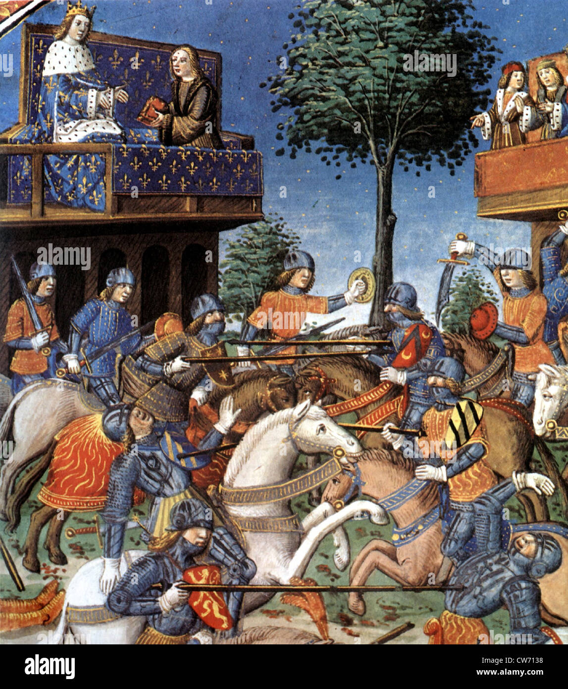 Charles VIII receiving a copy from Lancelot (1470-1498 Stock Photo - Alamy