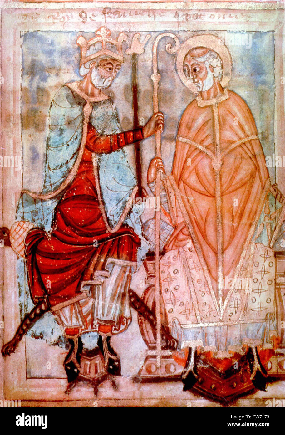 King Dagobert I, and St. Eloi, his treasurer Stock Photo - Alamy