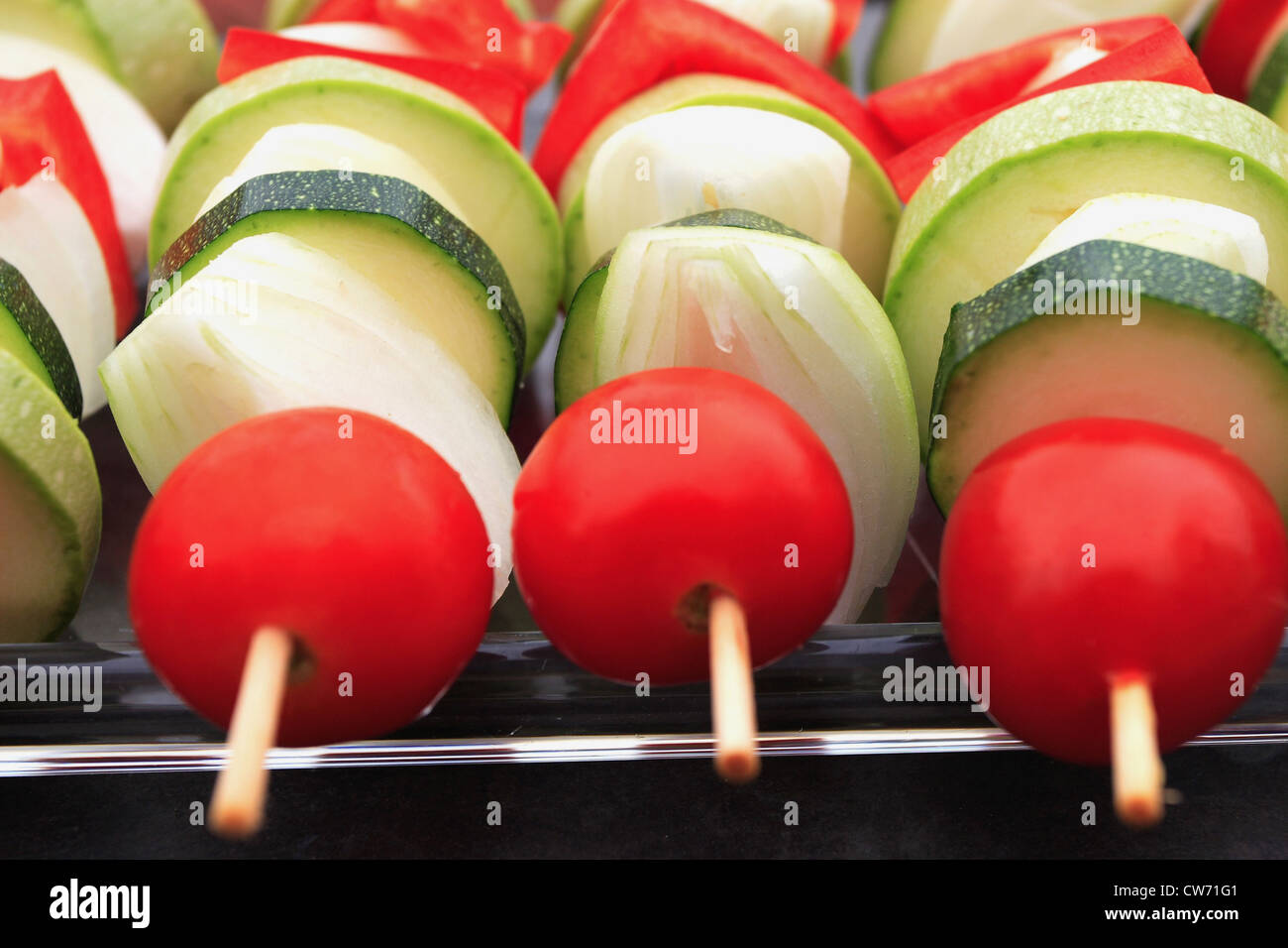 vegetable spits prepared for grilling Stock Photo - Alamy