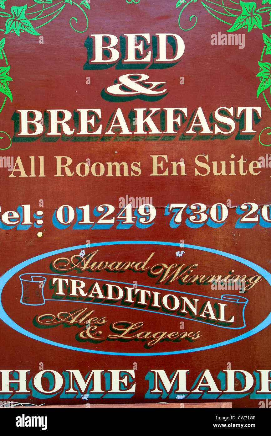 Lacock: bed & breakfast signage Stock Photo - Alamy