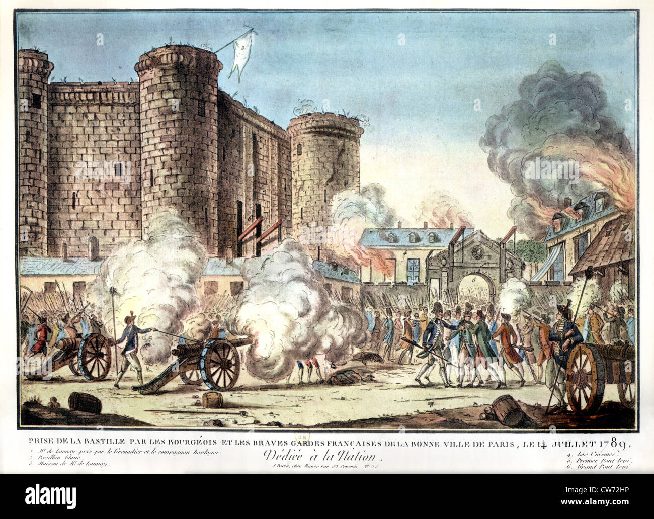 Engraving, Storming of the Bastille Stock Photo - Alamy
