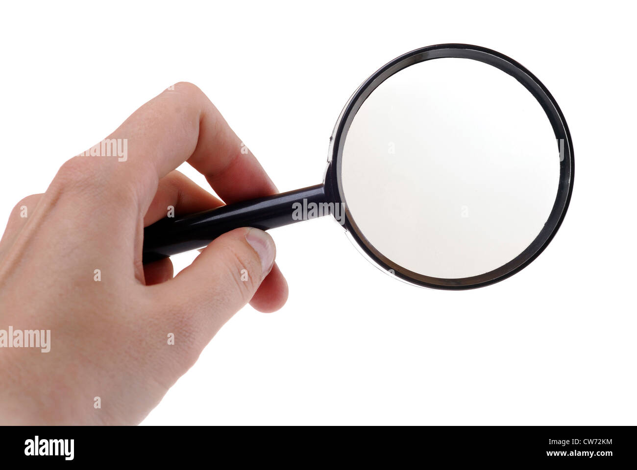 hand with magnifying glass Stock Photo - Alamy