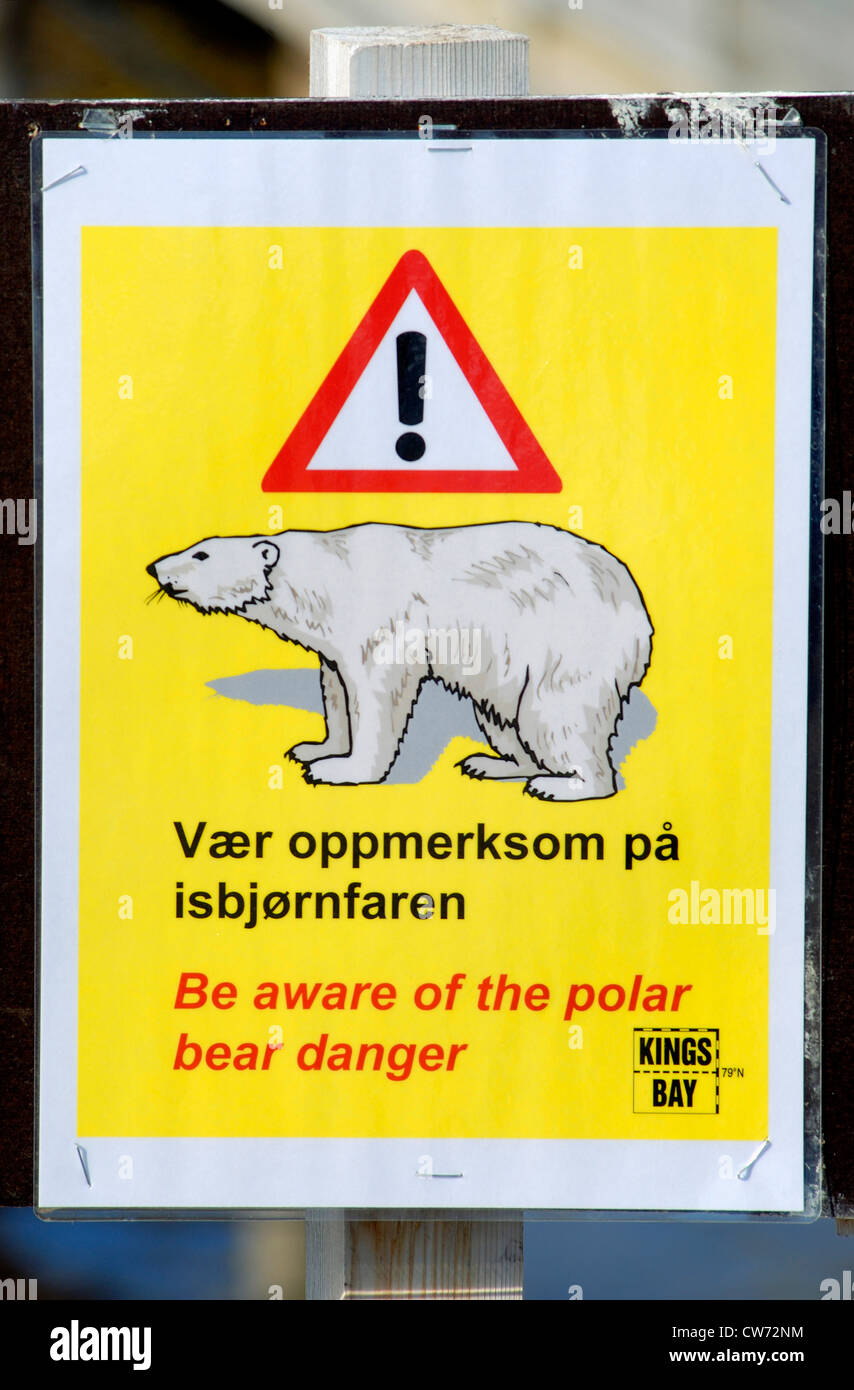 Polar bear warning sign on hi-res stock photography and images - Alamy