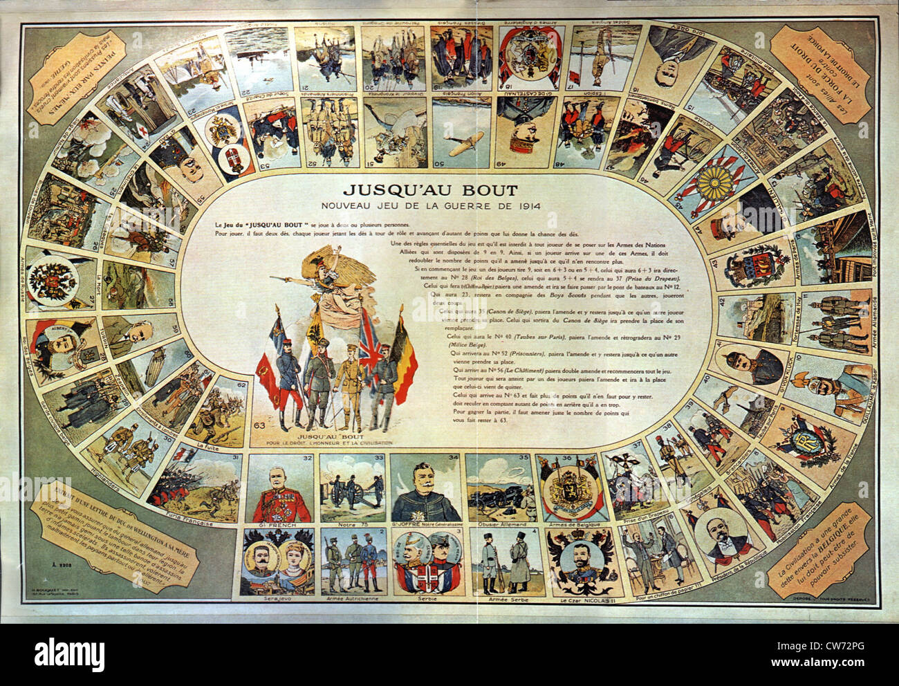 Snakes and Ladder game from World War I Stock Photo - Alamy