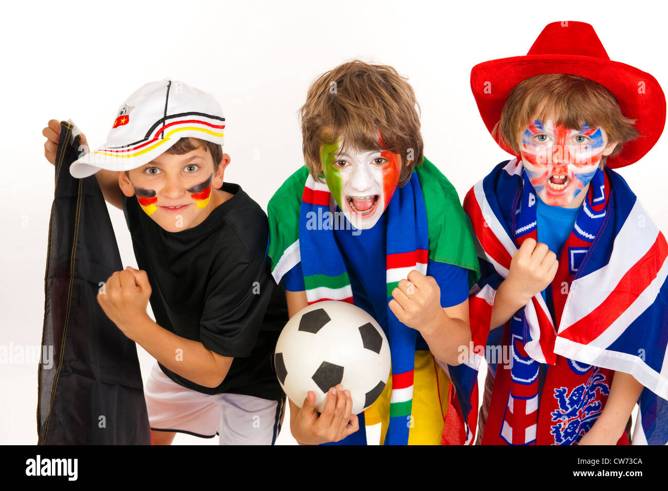 two boys as football fans during world championship 2010 Stock Photo ...