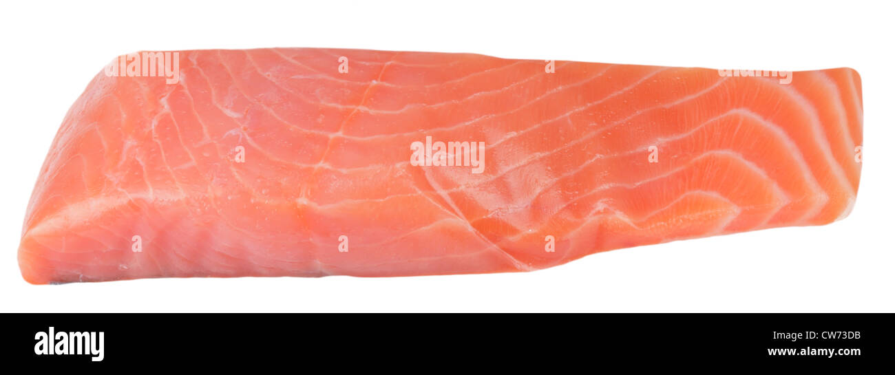 piece of red fish fillet isolated on white Stock Photo - Alamy