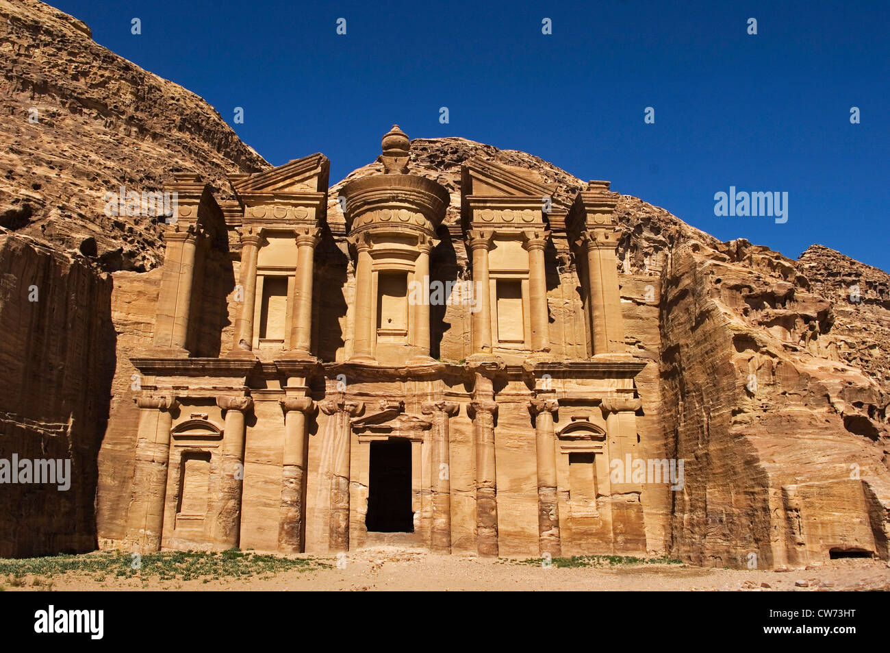 ancient P tra, porch of monastery Ed Deir, Jordan, Petra Stock Photo ...