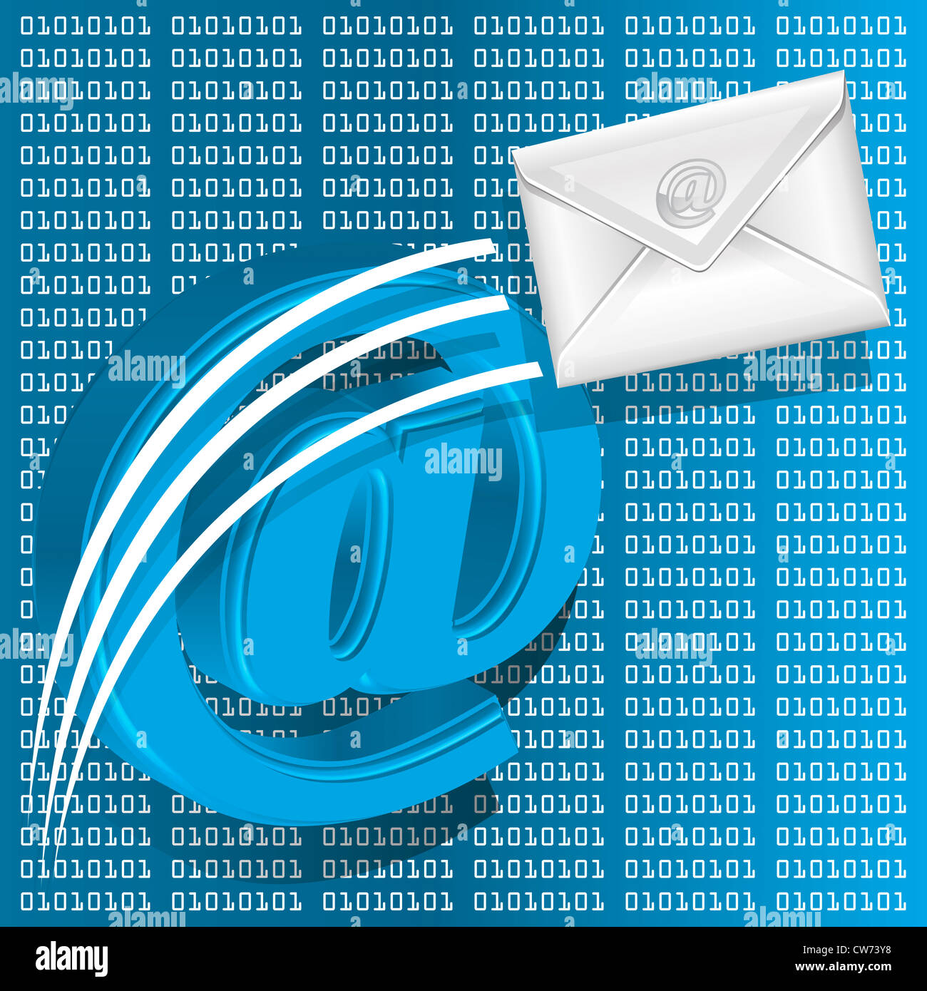 Email symbol on digital number technology theme background Stock Photo ...