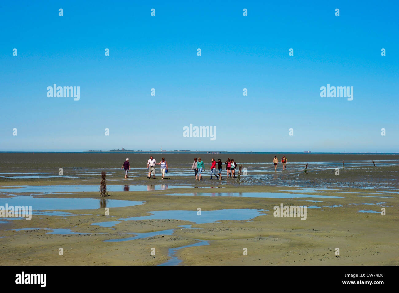 Tidal flat hikers at sahlenburg hi-res stock photography and images - Alamy