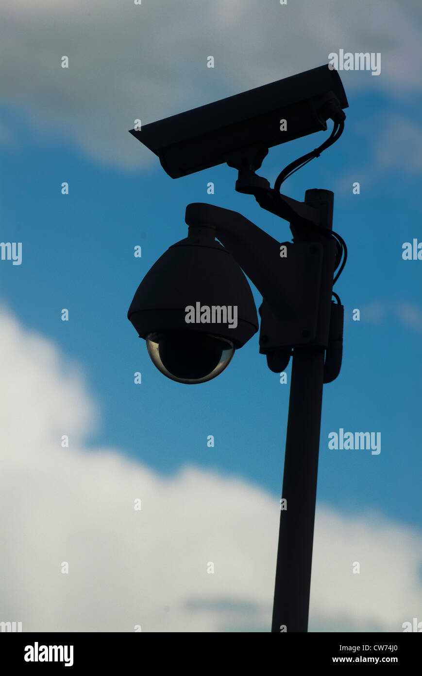 Security cameras, monitor public roads Stock Photo - Alamy