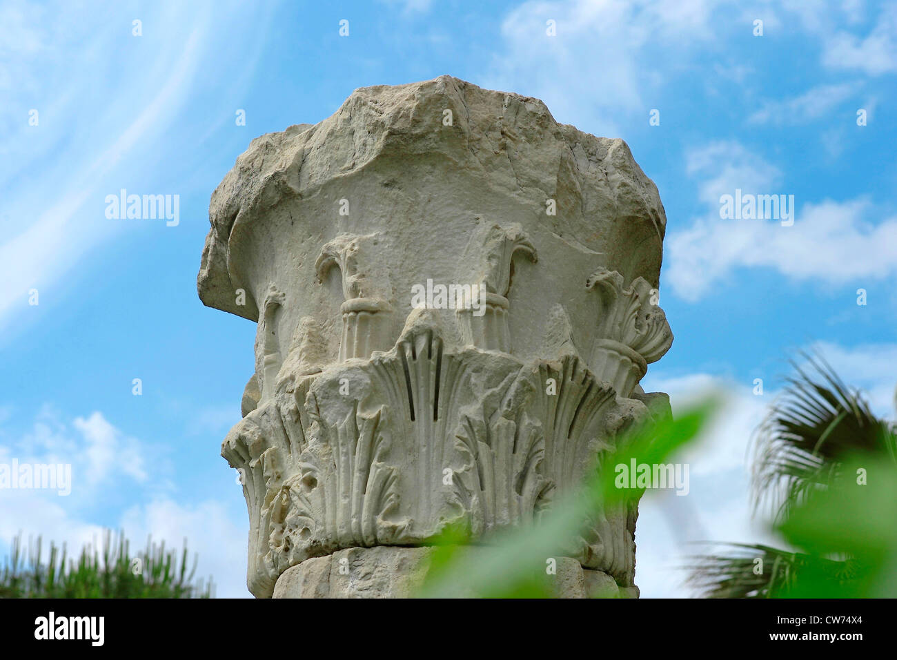 korinthic columns in the open-air museums of Milas, Turkey, West ...