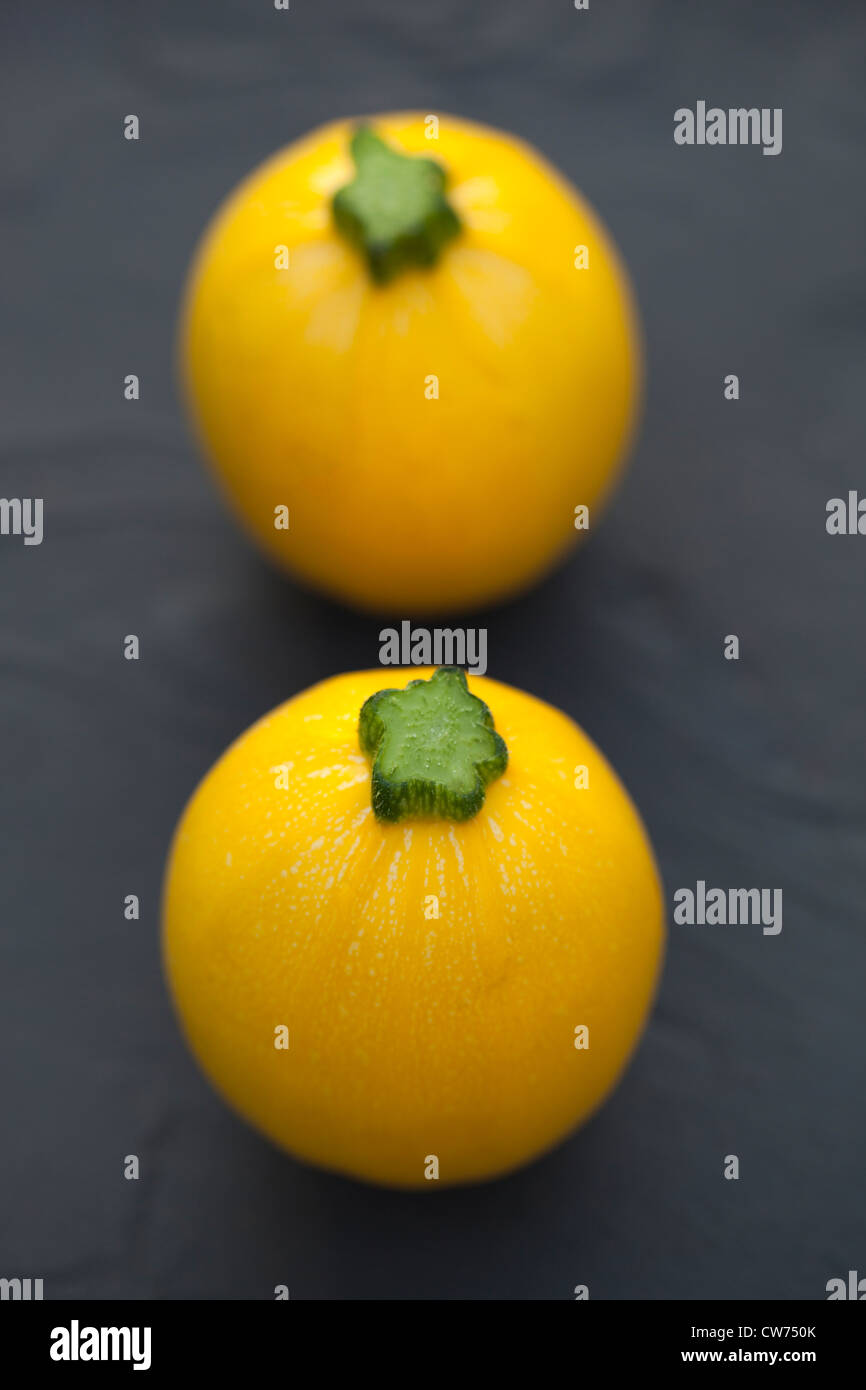 Yellow Round Courgettes Stock Photo - Alamy