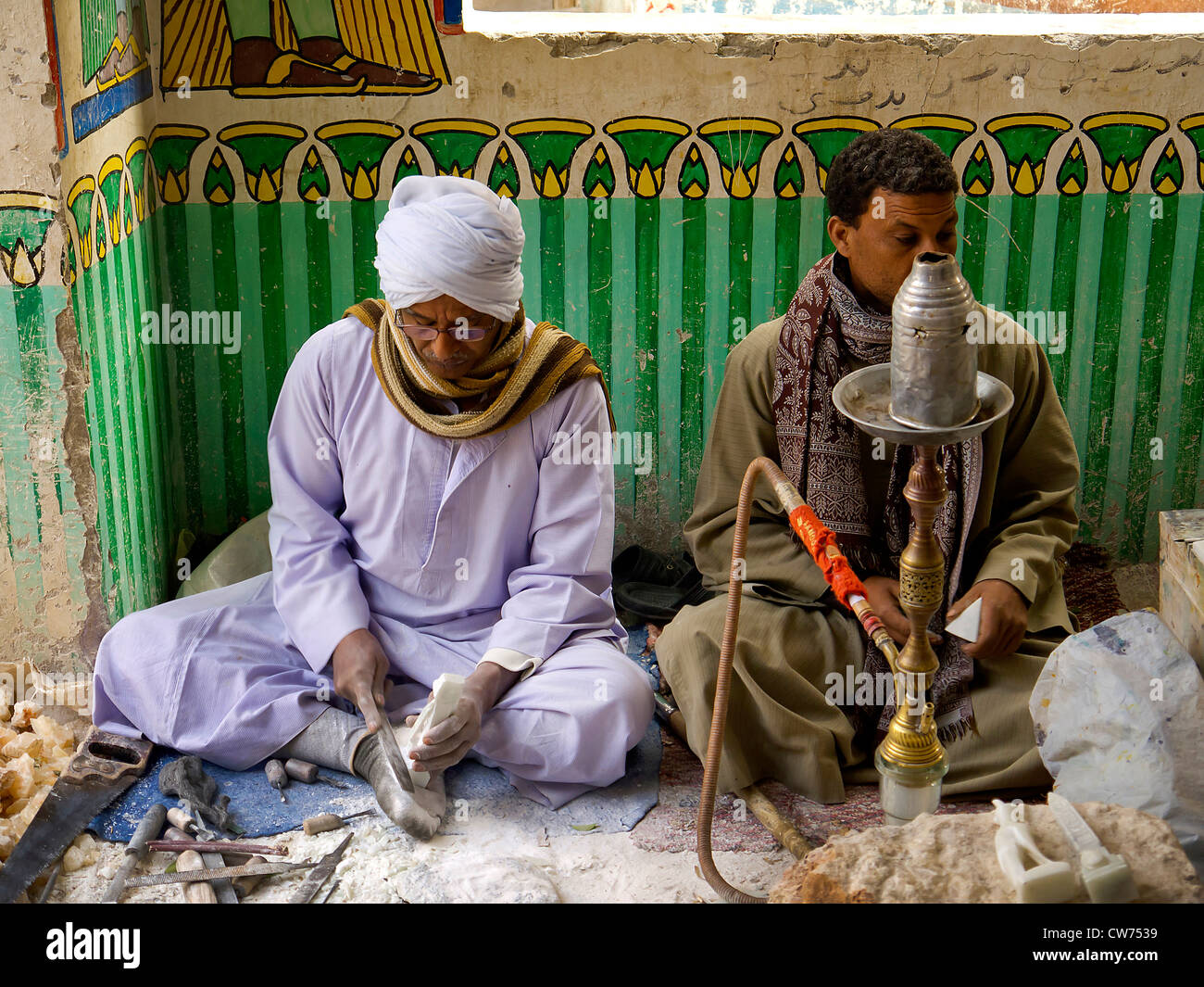 Alabaster Factory on the West Bank of the River Nile at Luxor Egypt ...