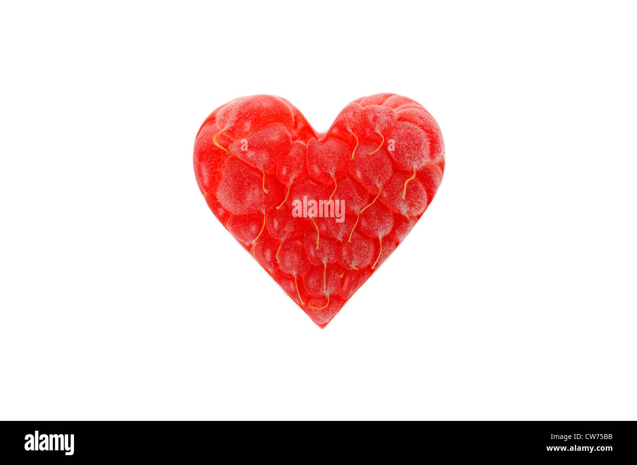 European red raspberry (Rubus idaeus), heart-shaped raspberry Stock ...