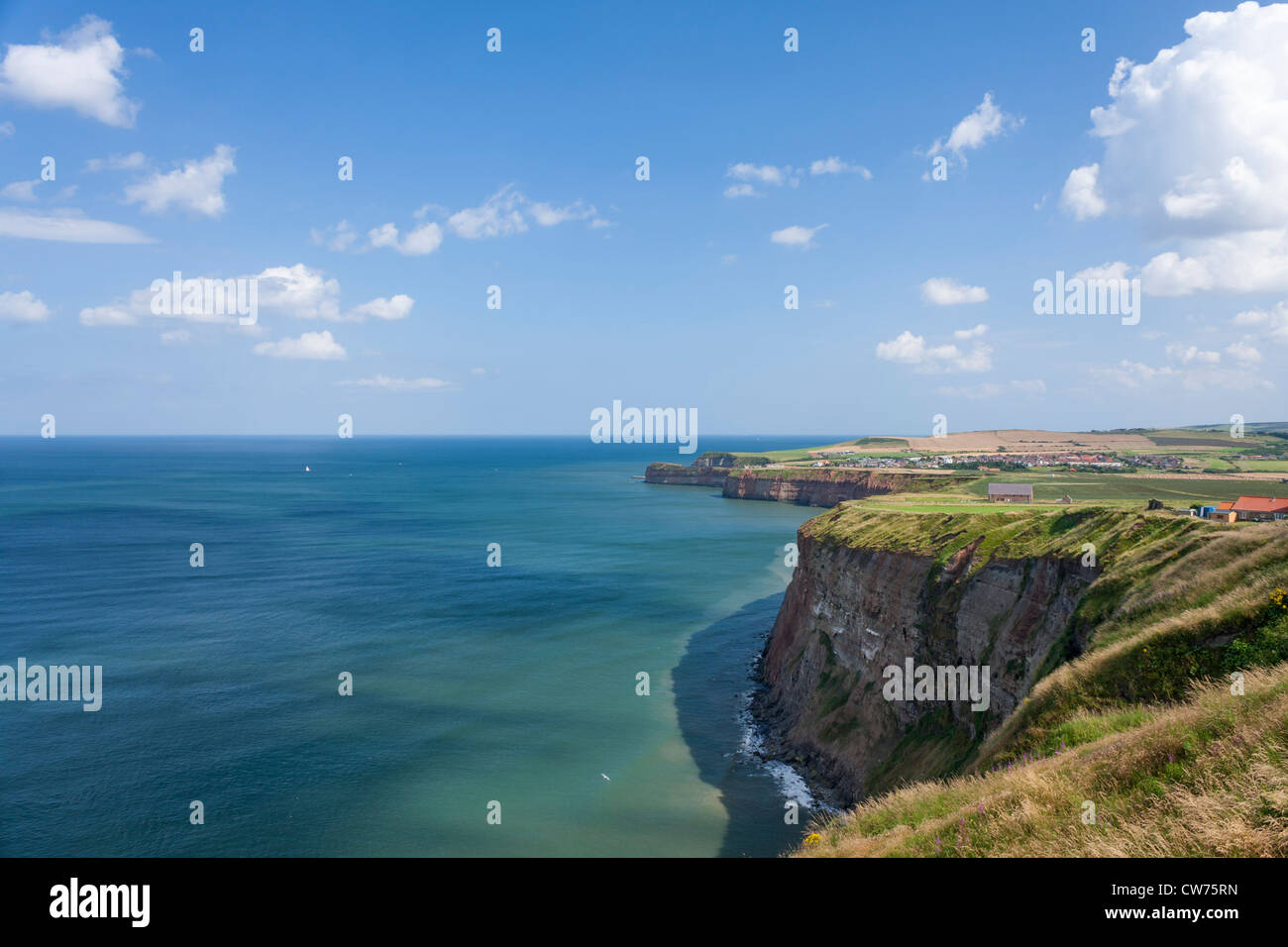 Views from Boulby Cliff looking towards Staithes Stock Photo - Alamy