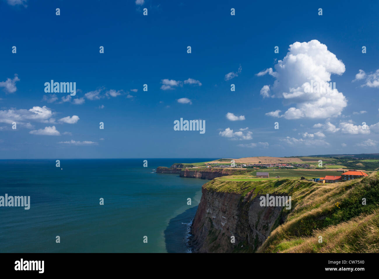 Views from Boulby Cliff looking towards Staithes Stock Photo - Alamy