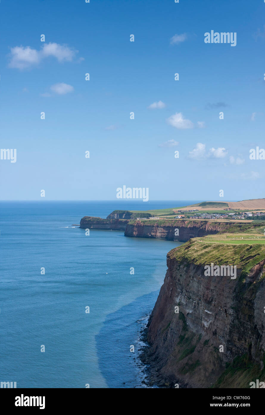 Views from Boulby Cliff looking towards Staithes Stock Photo - Alamy