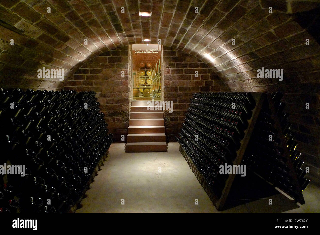 Champagne bottles rack hi-res stock photography and images - Alamy