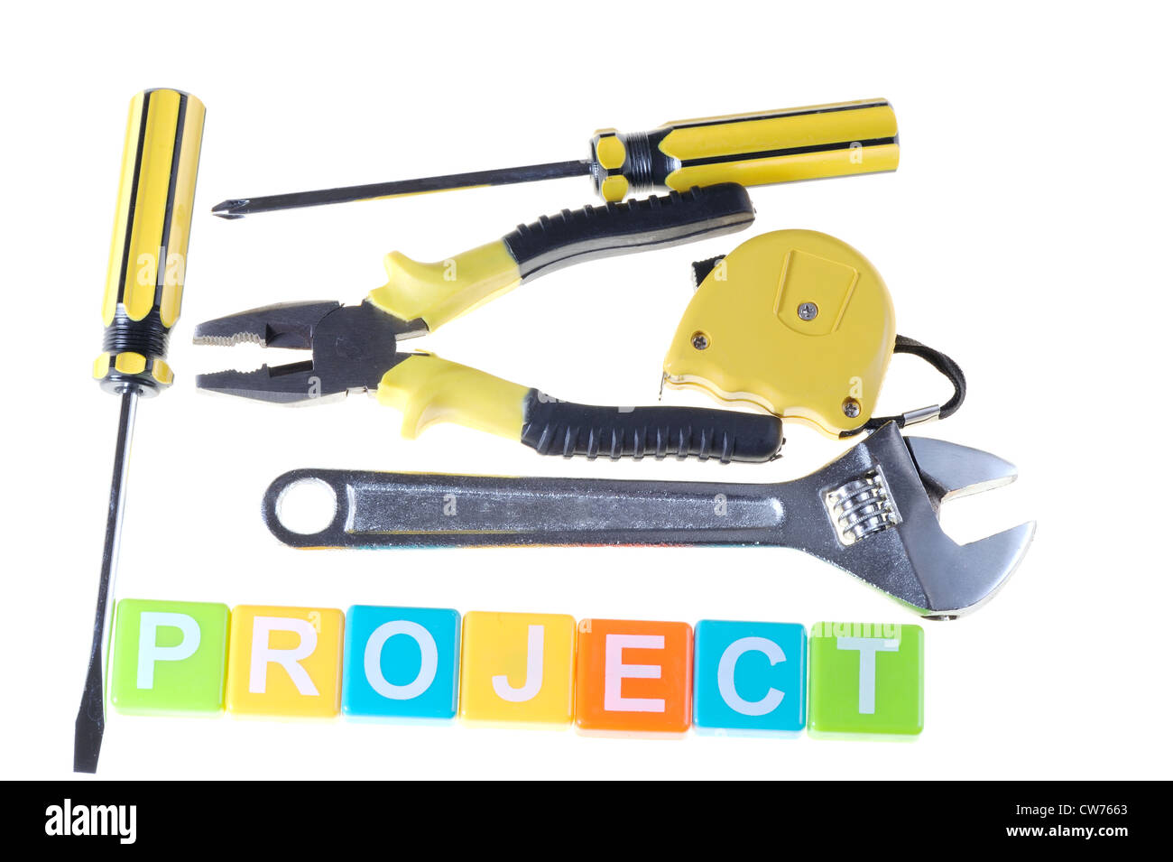 Project concept objects and words isolated on white background Stock ...