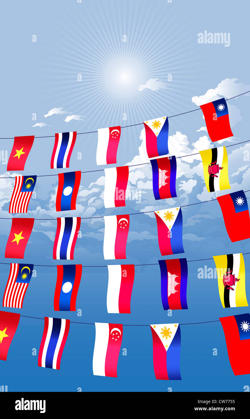 Asean flags hi-res stock photography and images - Alamy