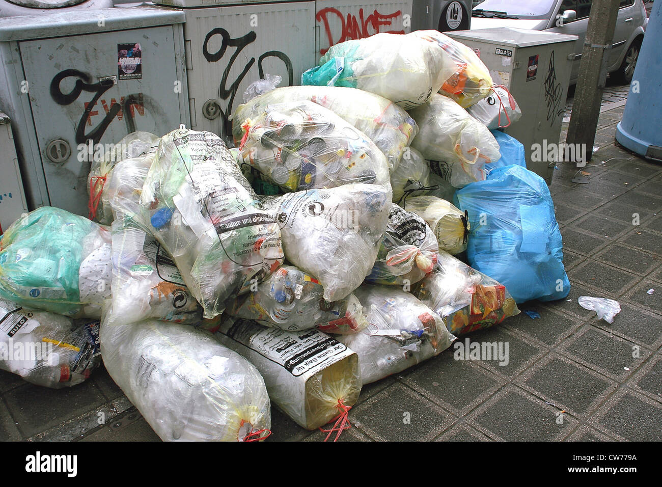 garbage, yellow bag Stock Photo - Alamy