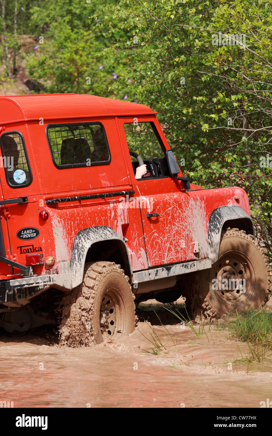 Members of a 4x4 club enjoy a day at the private off road facility at ...