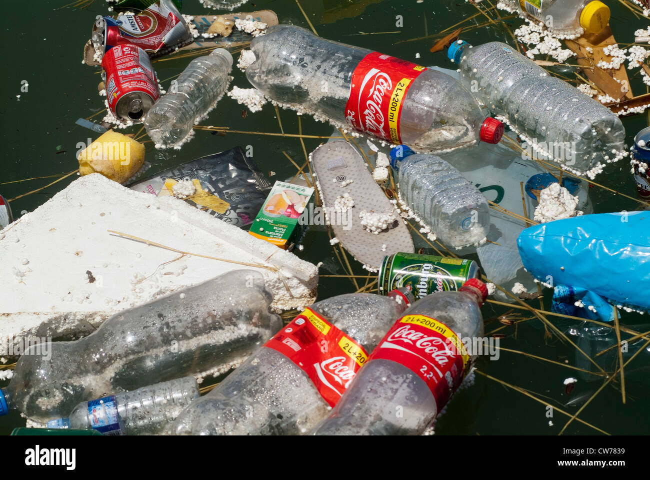 Plastics and garbage in the Mediterranean Sea Stock Photo - Alamy