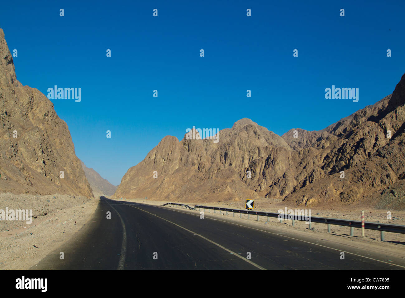 Desert road in the Sinai desert in Egypt Stock Photo - Alamy