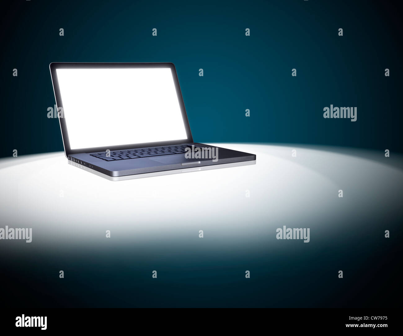 empty Laptop on dark background Stock Photo - Alamy