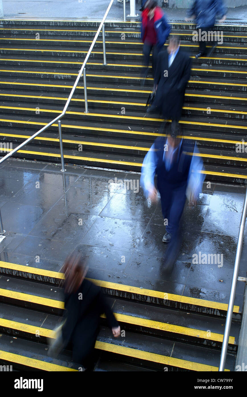 city life, human beings on stairs, Australia Stock Photo - Alamy