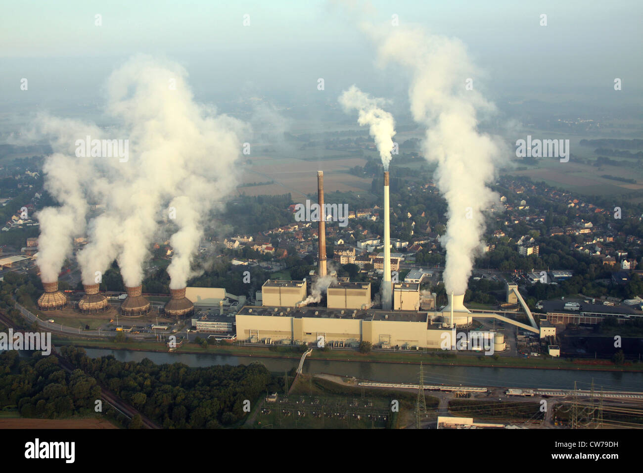 power station of Datteln at Weser Datteln cannel, Germany, North Rhine ...