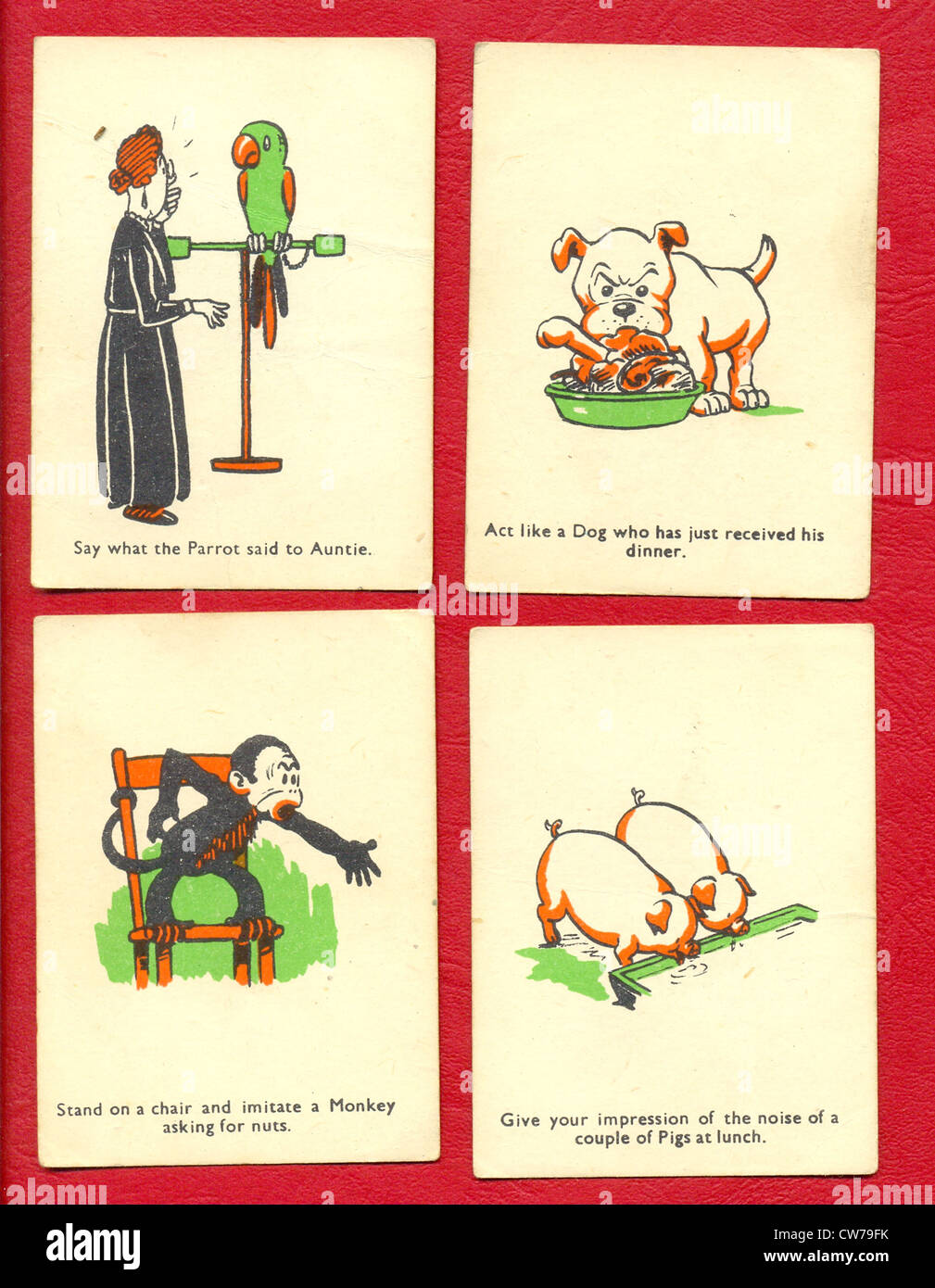 Cards for paying forfeits Stock Photo - Alamy