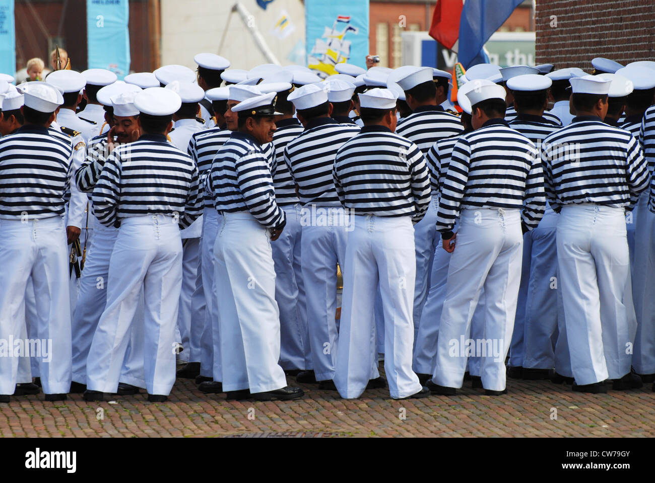 sailors of Cuauhtemoc Tall Ship, Netherlands, Den Helder Stock Photo ...