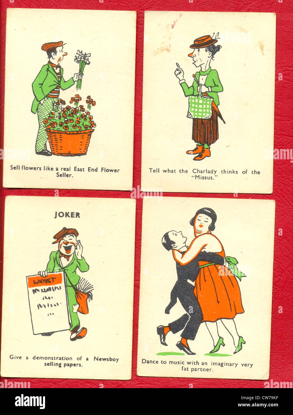 Cards for paying forfeits Stock Photo - Alamy