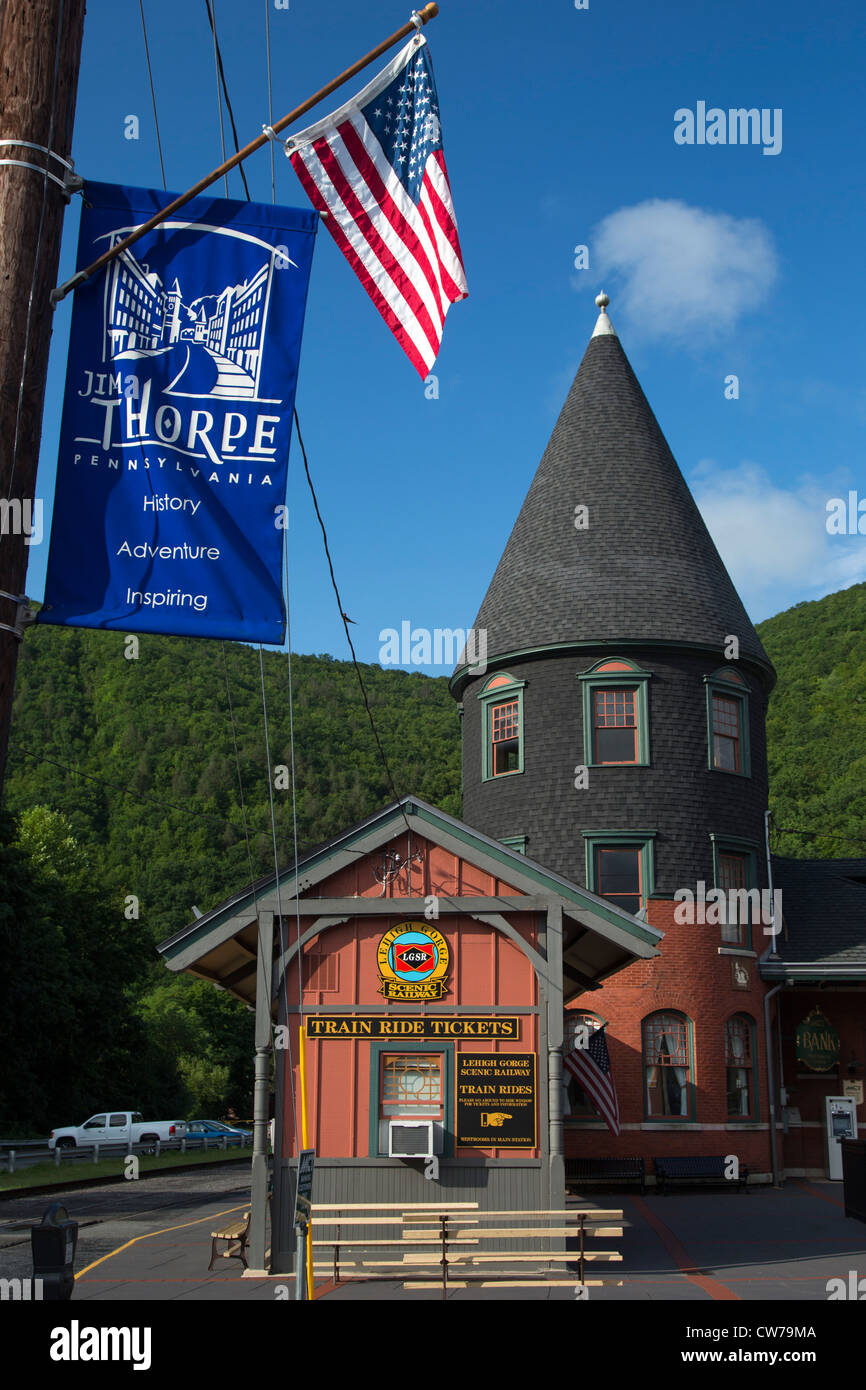 The railroad station in Jim Thorpe, Pennsylvania Stock Photo - Alamy