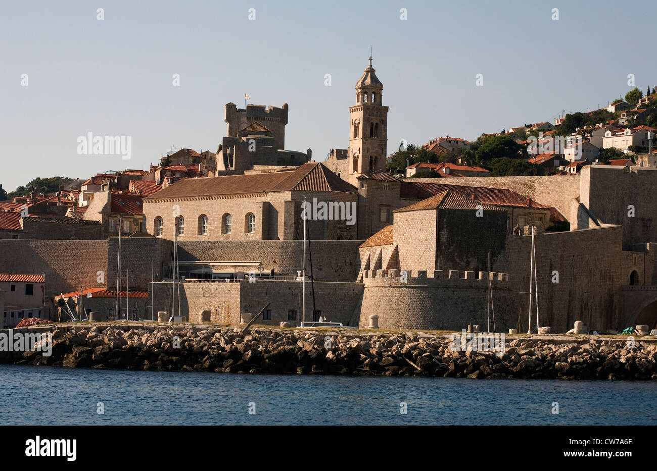 The Old Port and the bell tower of the Dominican Monastery Dubrovnik ...