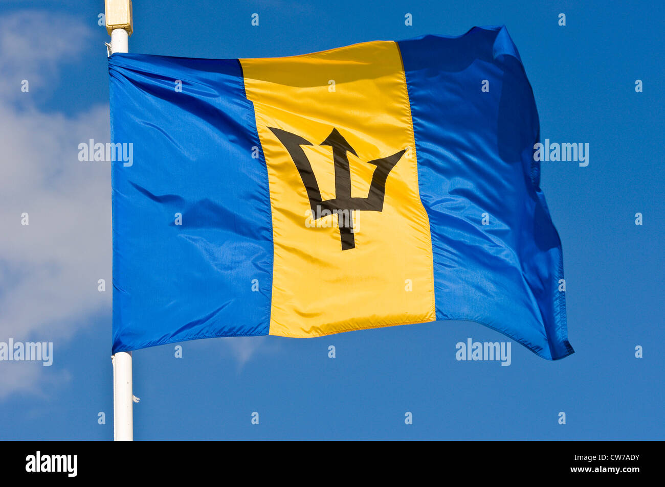 national flag of Barbados, Barbados Stock Photo - Alamy