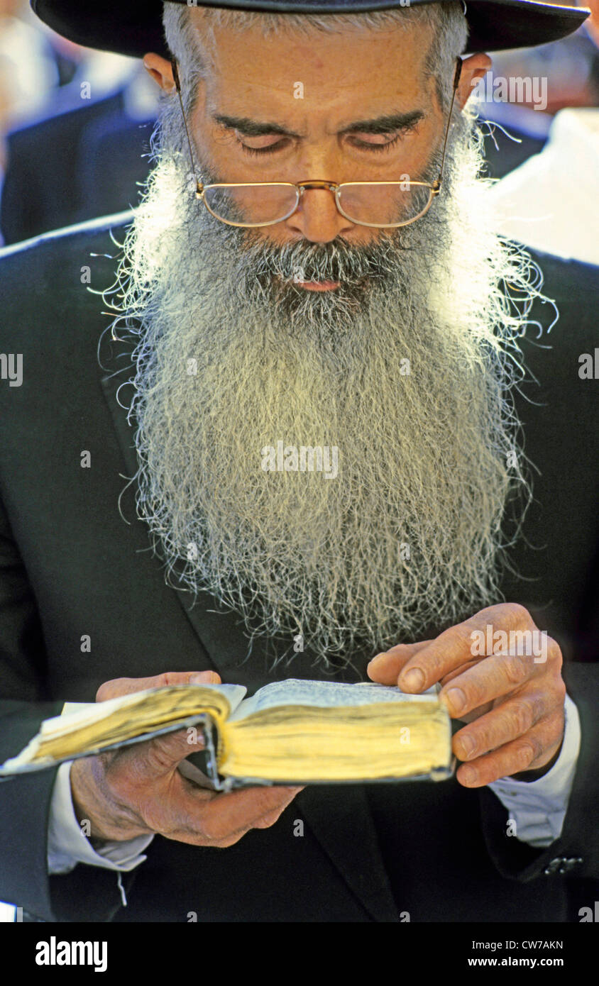 orthodox jew praying at Western Wall, Israel, Jerusalem Stock Photo - Alamy