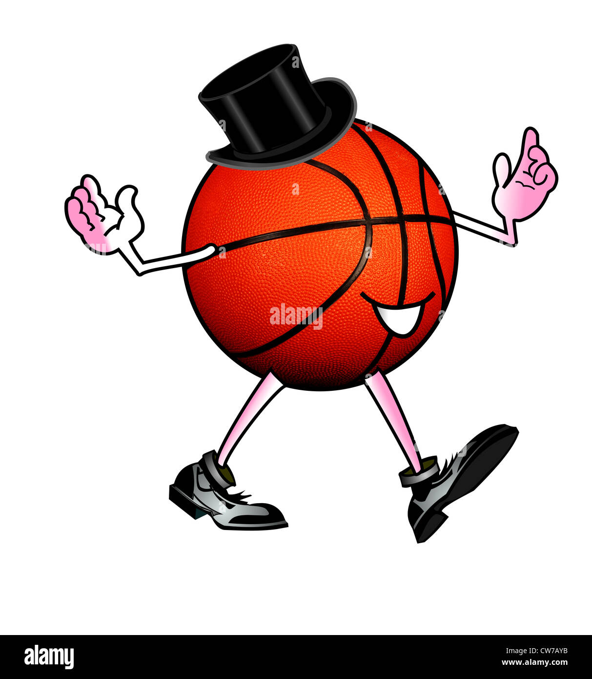 Happy cartoon basketball ball man hi-res stock photography and images ...