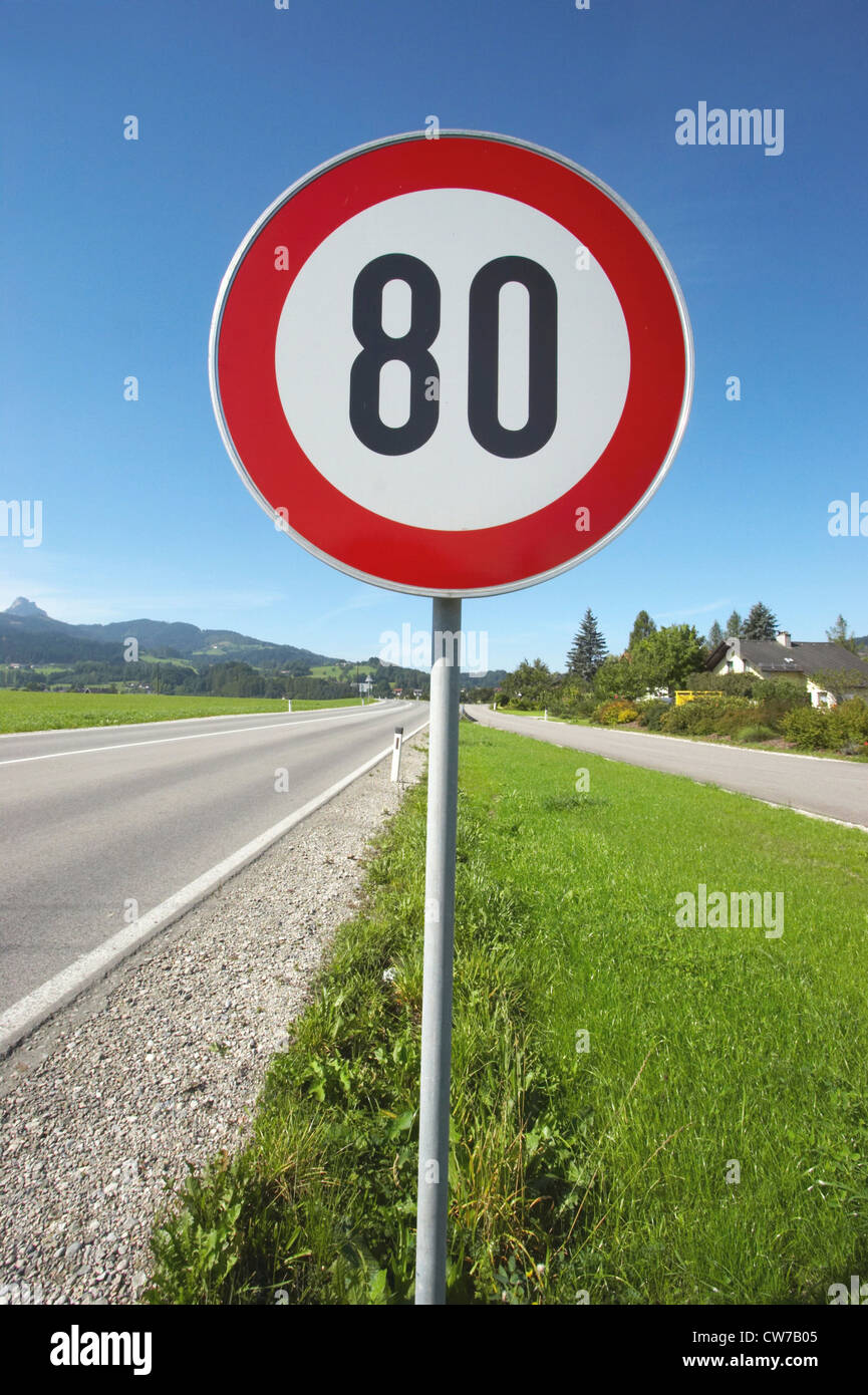80 kmh speed sign hi-res stock photography and images - Alamy
