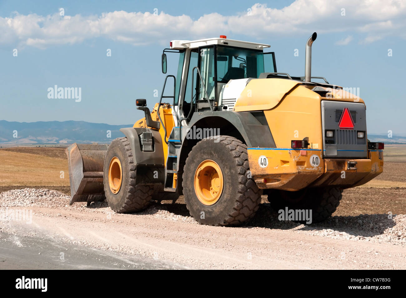 Support activities for the construction of a highway. Road under ...